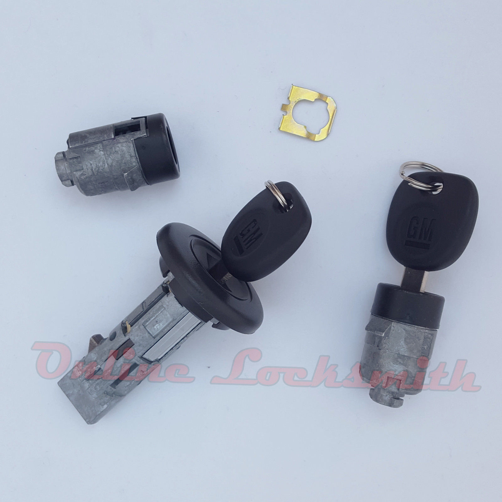 Ignition Switch Cylinder and 2 Door Lock Set Black For GM Trucks SUV ...