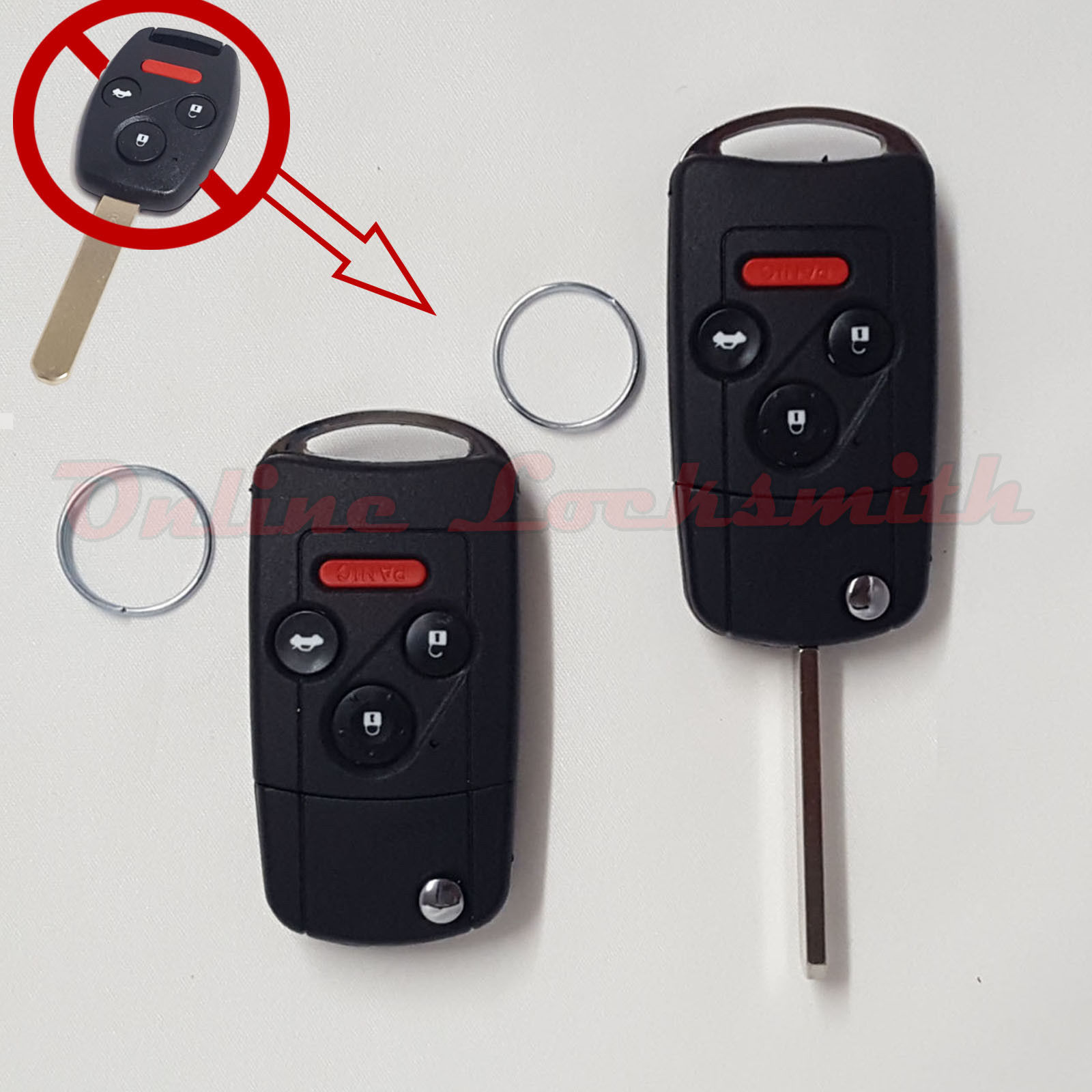 2 New Flip Remote keys For Honda Convert Your Remote Key To Flip Style ...