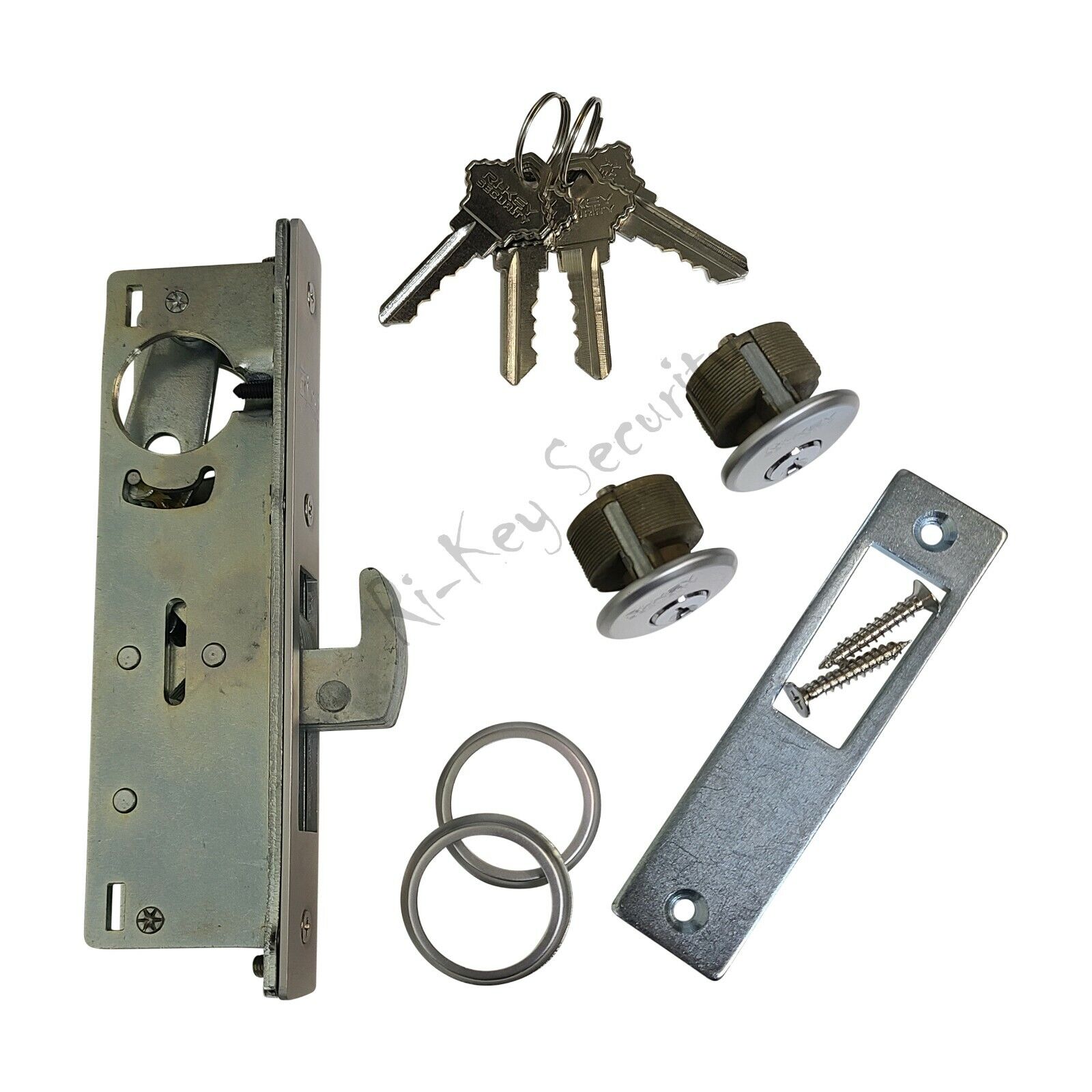 Storefront Door Mortise Lock Hook Deadbolt with 2 Cylinders Adams Rite ...